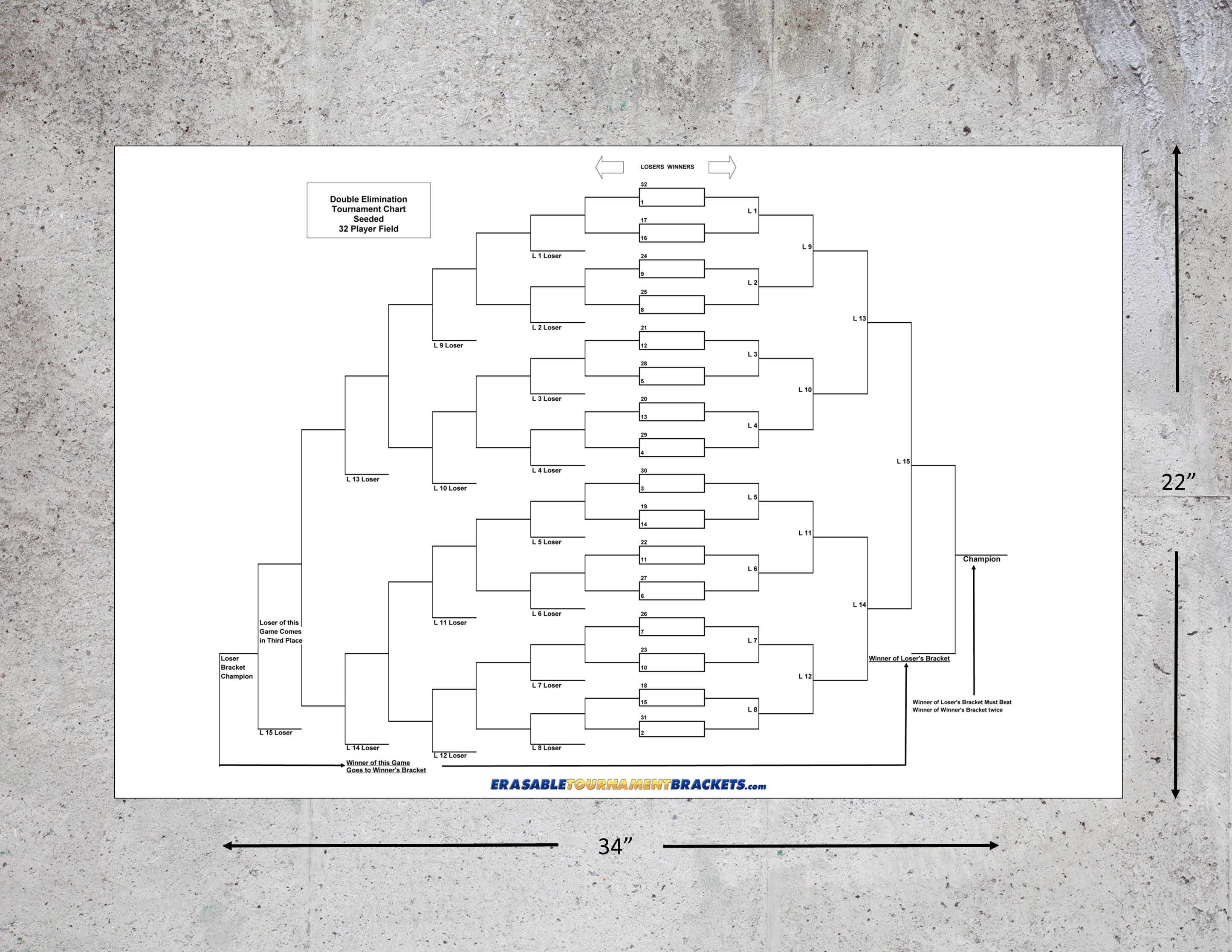 32 Team Double Elimination Seeded Tournament Bracket – ZieglerWorld
