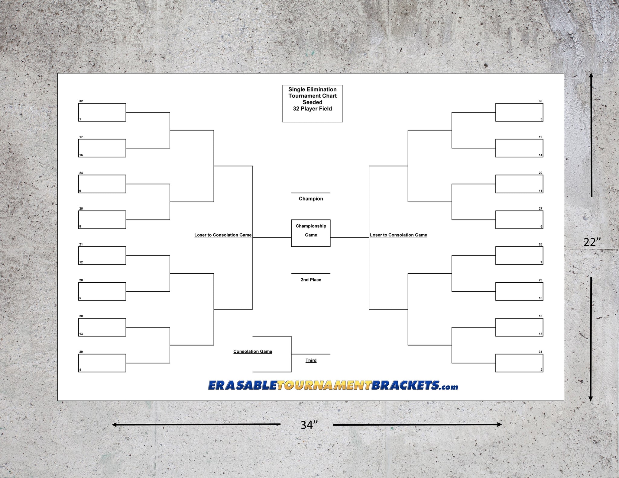 32 Team Single Elimination Seeded Tournament Bracket – ZieglerWorld